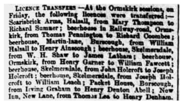 Landmark – Scarisbrick Arms – Halsall Family Histories
